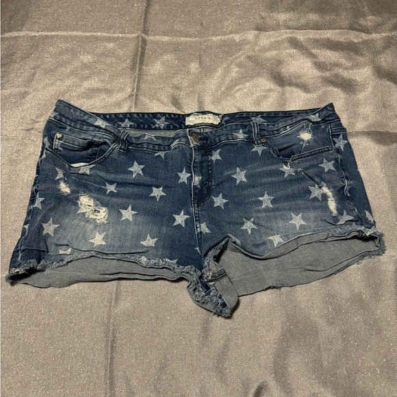 torrid | Shorts | Torrid Blue Starpatterned Jean Shorts | Poshmark